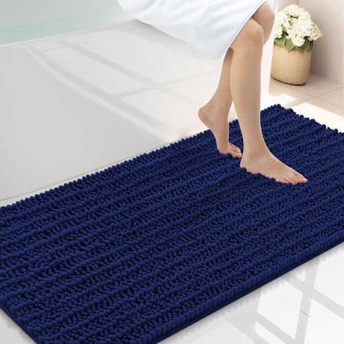 Bathroom Rugs Mat 47x24, Extra Soft Absorbent Chenille Bath Rugs, Non ...