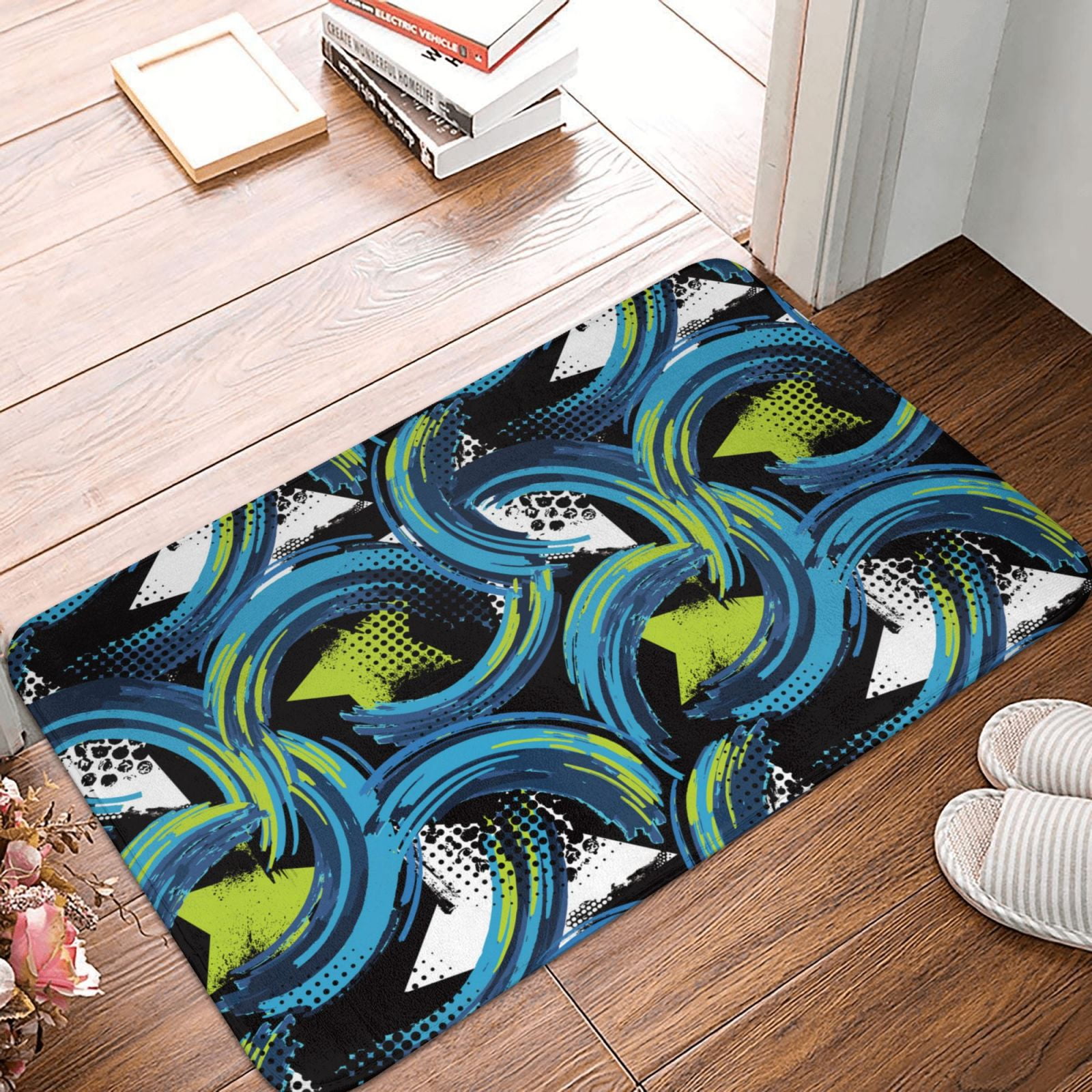 Bathroom Rugs Mat - Abstract Line Art Stars Entryway Indoor Door Mat ...