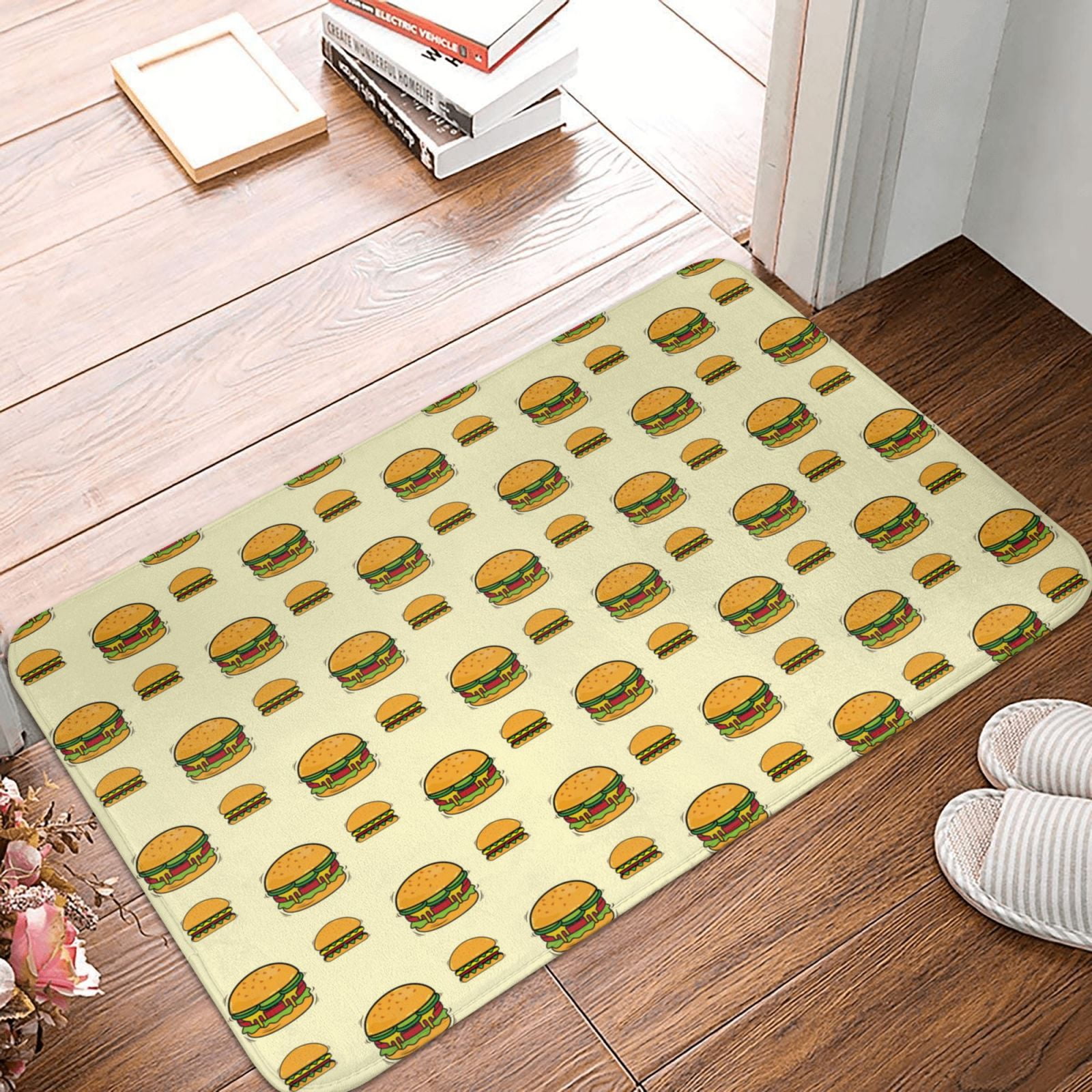 Bathroom Rugs Mat - Burgers And Hot Dogs Entryway Indoor Door Mat ...