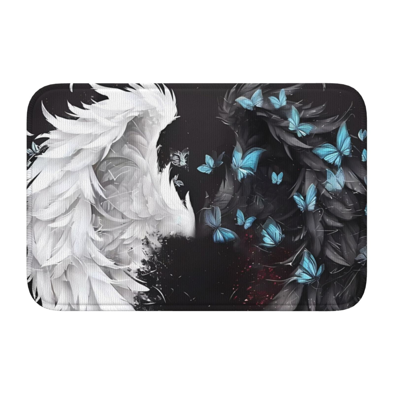 Bathroom Rugs Mat, Butterfly Angel Wings Art Washable Non Slip Bath ...