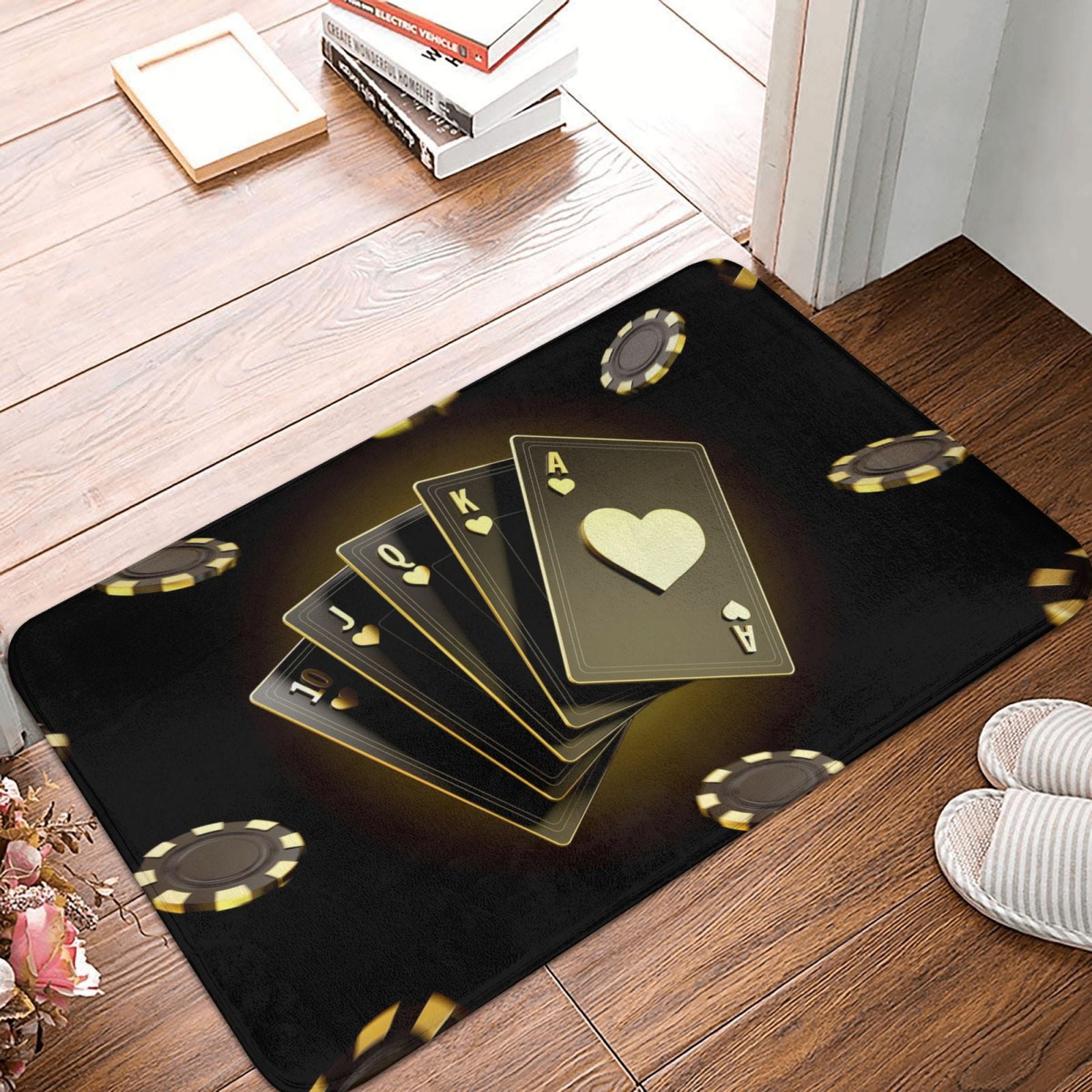 Bathroom Rugs Mat, Casino Cards 1 Non Slip Bath Kitchen Mat for Floor ...