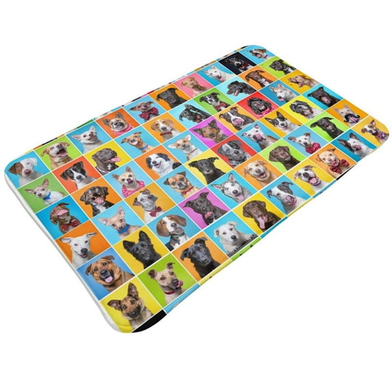 Bathroom Rugs Mat- Cute Dogs Collage Entryway Indoor Door Mat Kitchen ...