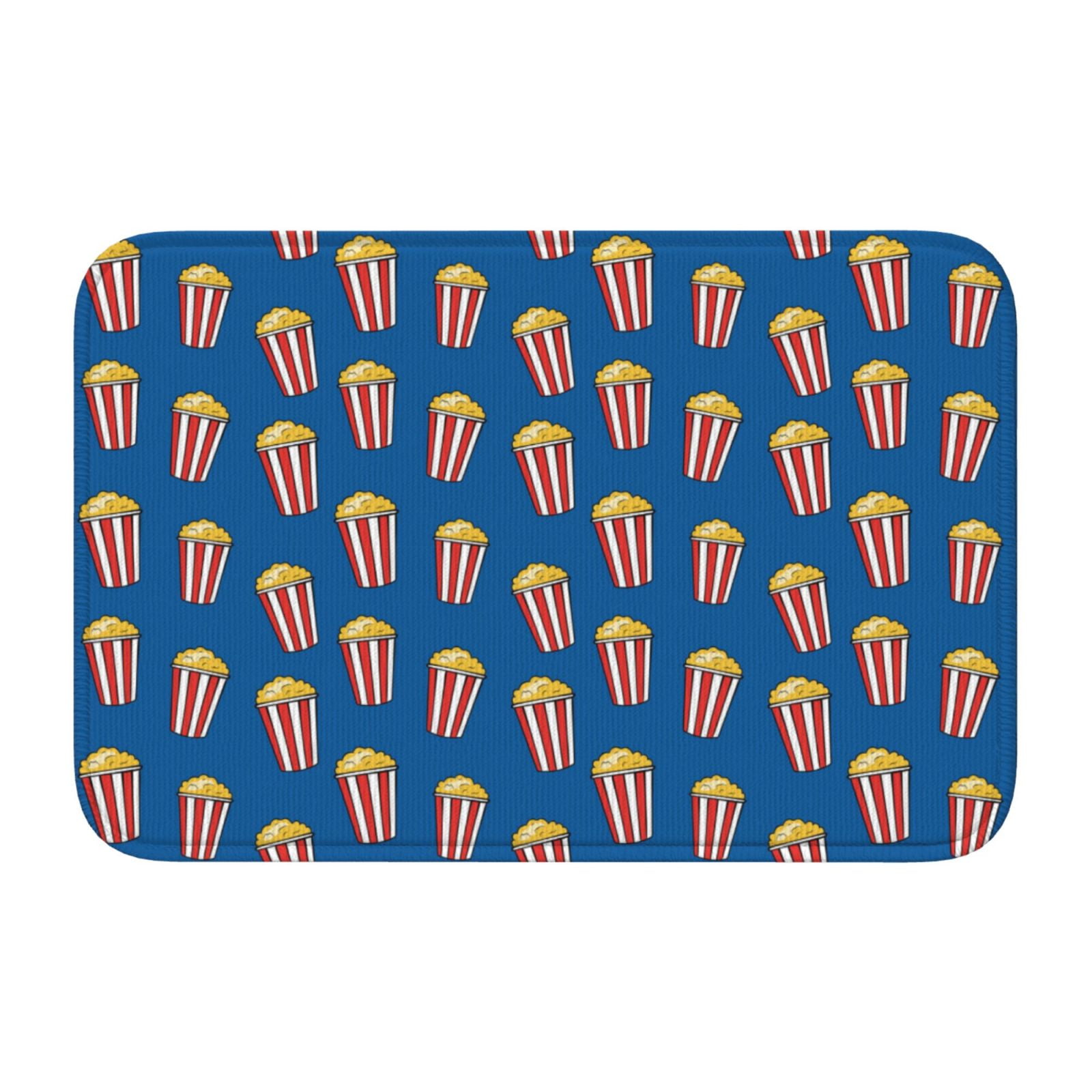Bathroom Rugs Mat, Cute Popcorn Blue Washable Non Slip Bath Kitchen Mat ...