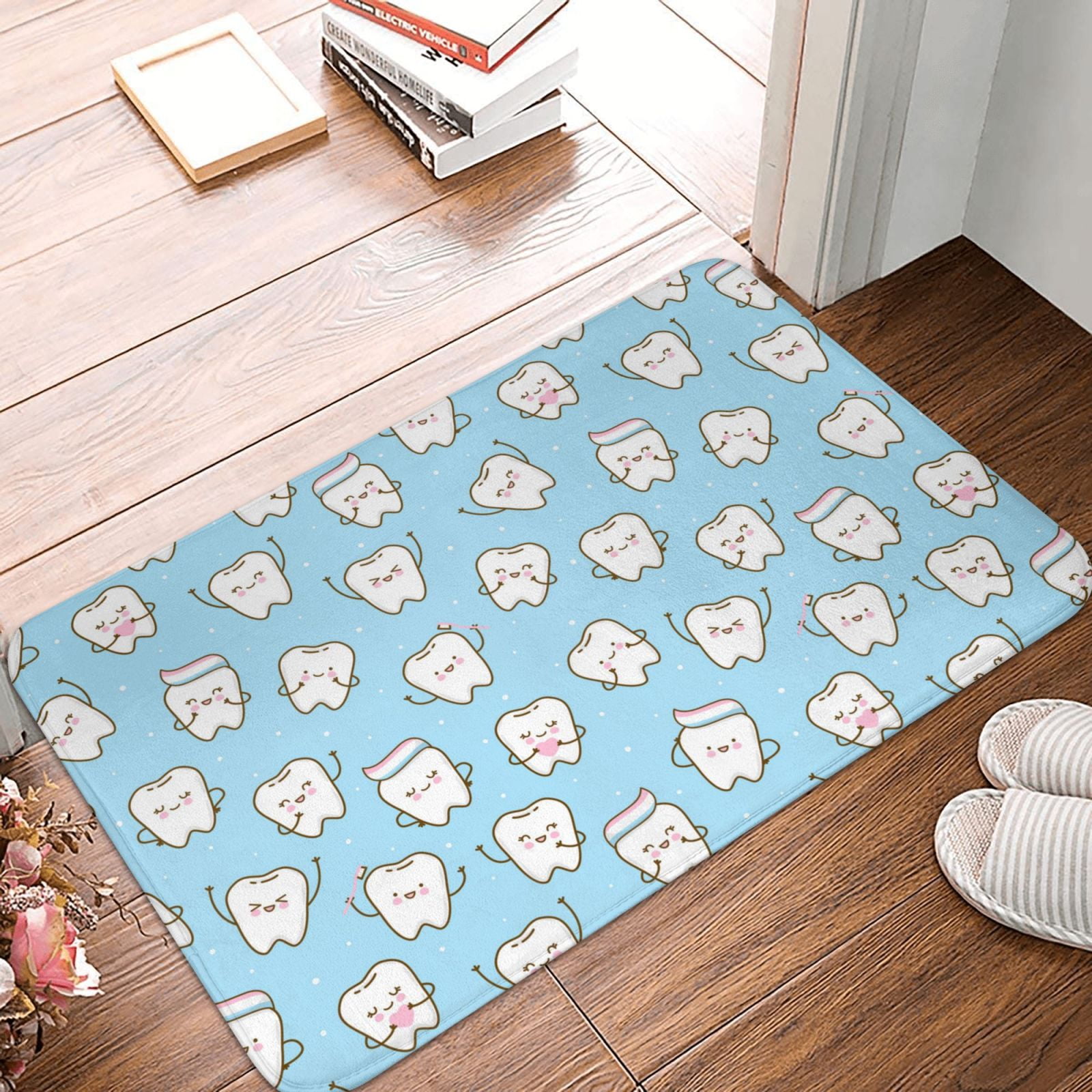 Bathroom Rugs Mat - Cute Teeth Entryway Indoor Door Mat Kitchen Bedroom ...