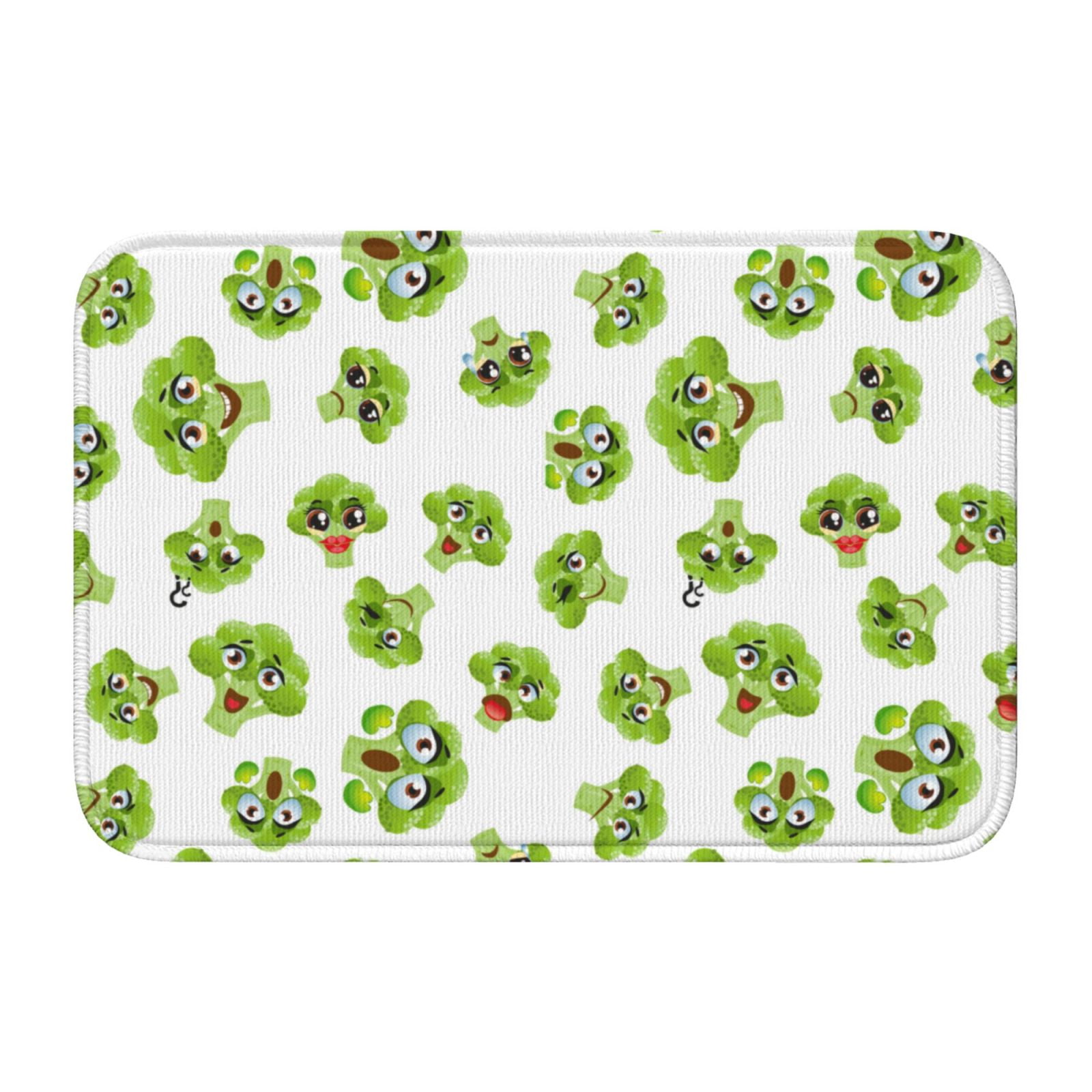 Bathroom Rugs Mat, Cute cartoon broccoli funny Washable Non Slip Bath ...