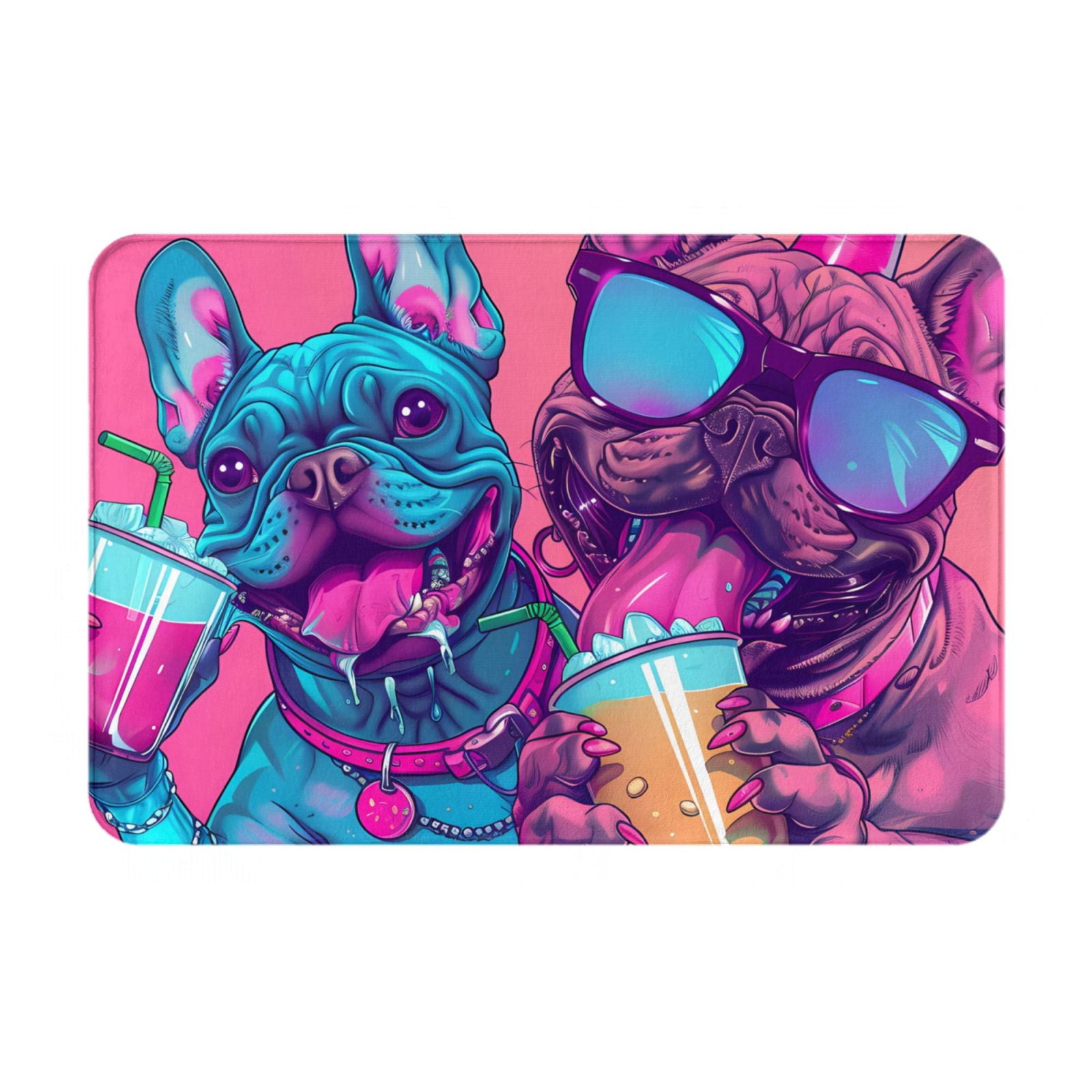 Bathroom Rugs Mat, French Bulldog Cool No.102 Non Slip Bath Kitchen Mat ...