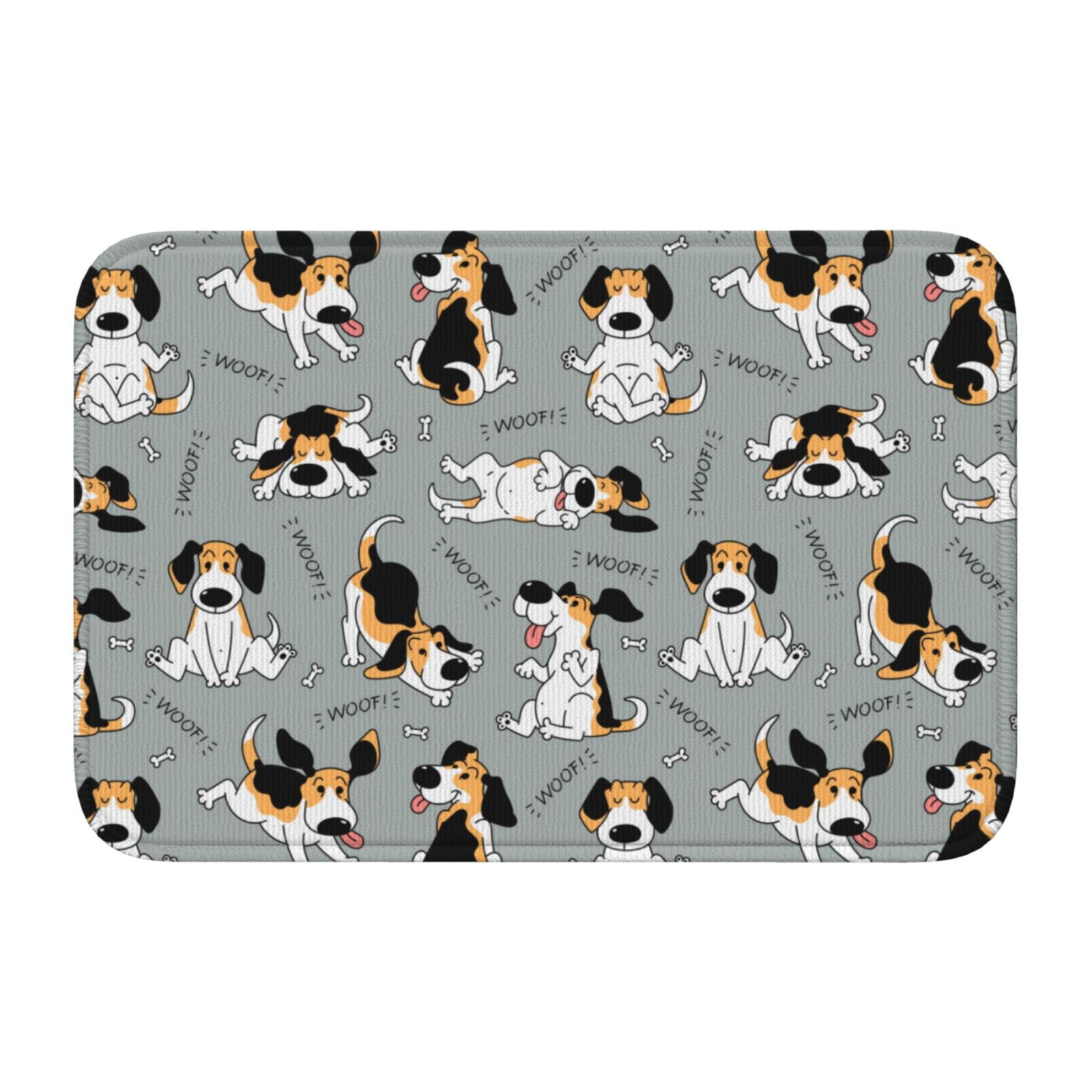 Bathroom Rugs Mat, Funny Beagle Active Dog Washable Non Slip Bath ...
