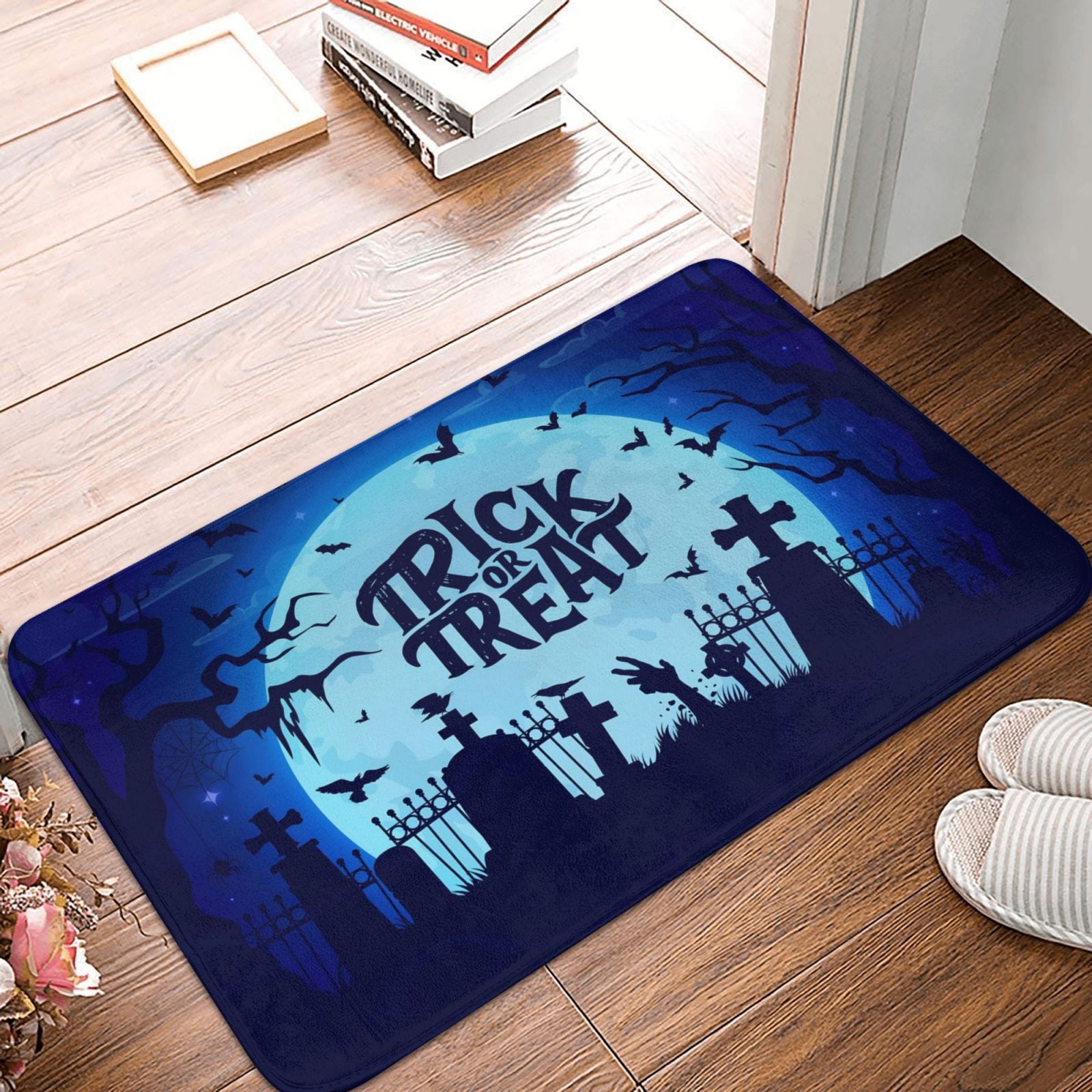 Bathroom Rugs Mat - Halloween Trick Or Treat Entryway Indoor Door Mat ...