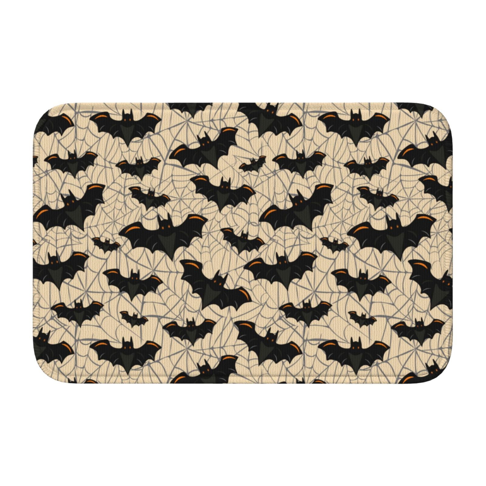 Bathroom Rugs Mat, Halloween gothic Bats Spiderwebs Washable Non Slip ...