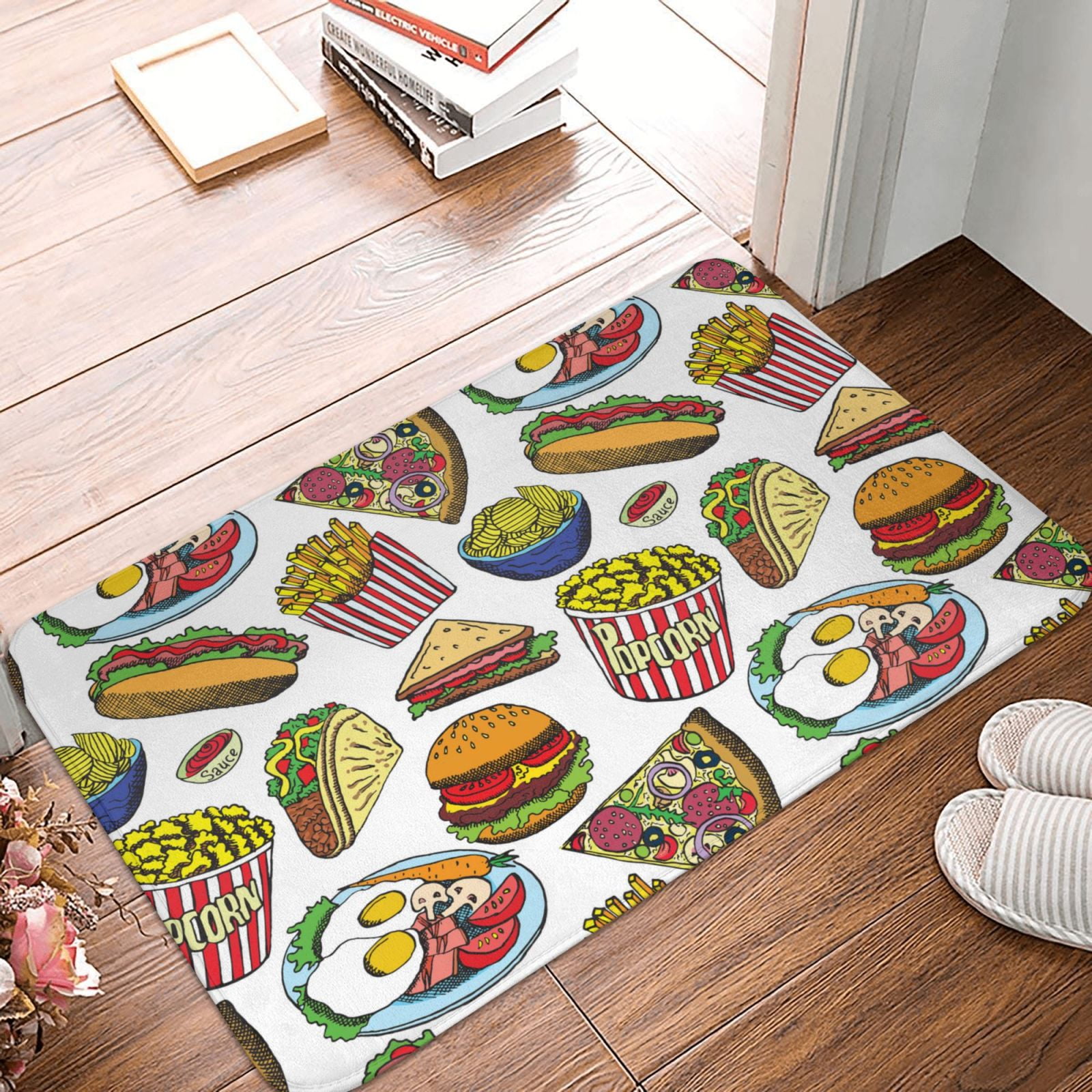 Bathroom Rugs Mat, Hot Dog With One Sausage Non Slip Bath Kitchen Mat ...