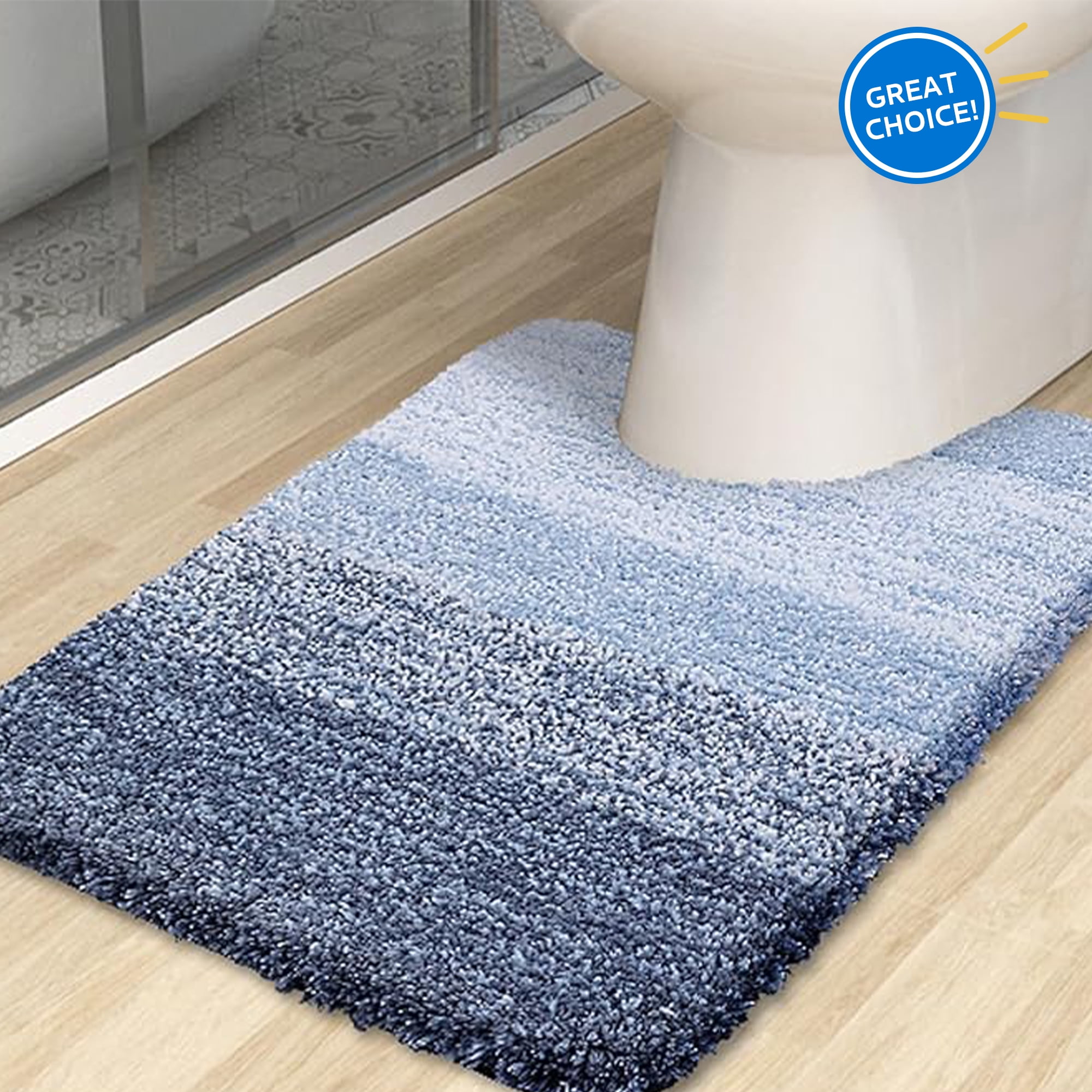 Warmgifts Dark Blue Bathroom Rugs Mat, Large Bath Rug for Bathroom ...