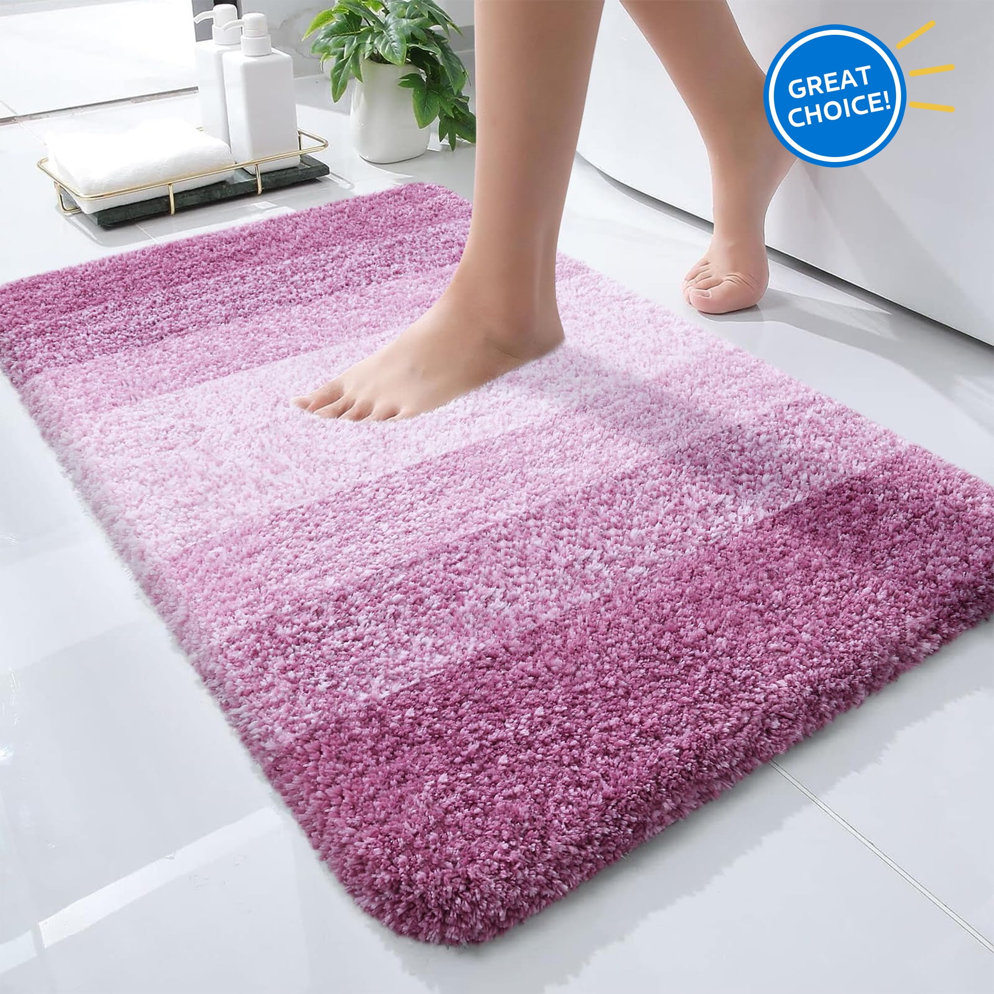 Warmgifts Purple Bathroom Rugs Mat, Large Bath Rug for Bathroom Floor ...