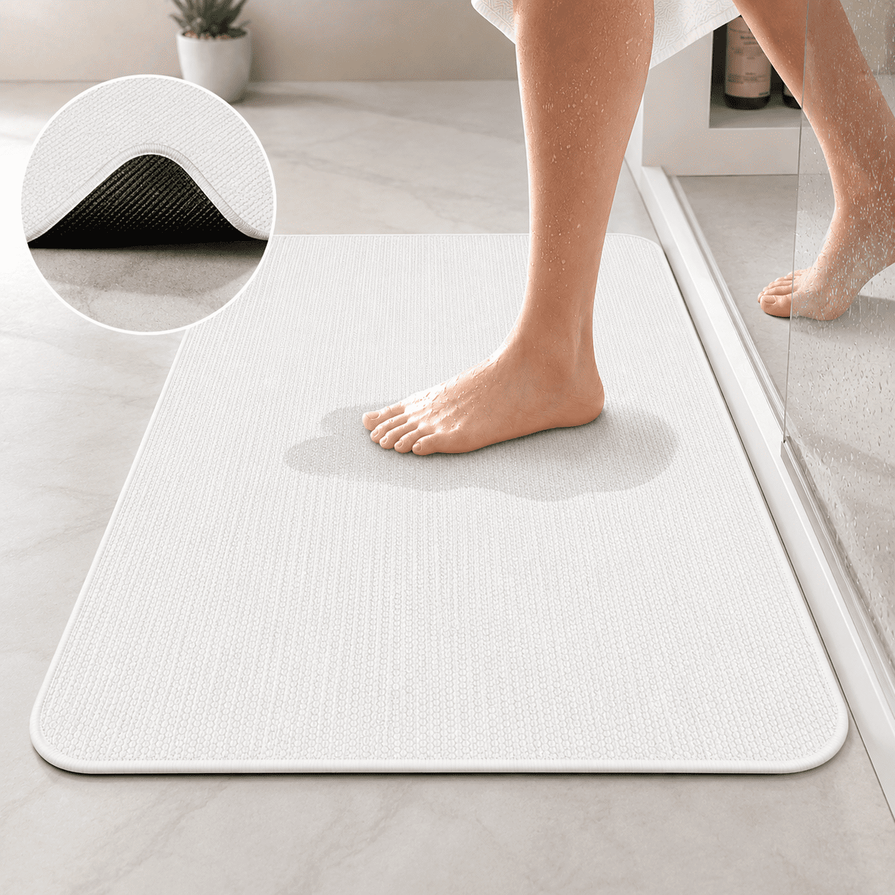 Bathroom Rugs Mat Non Slip 24" x 16", Ultra Thin Small Bath Mat Quick ...