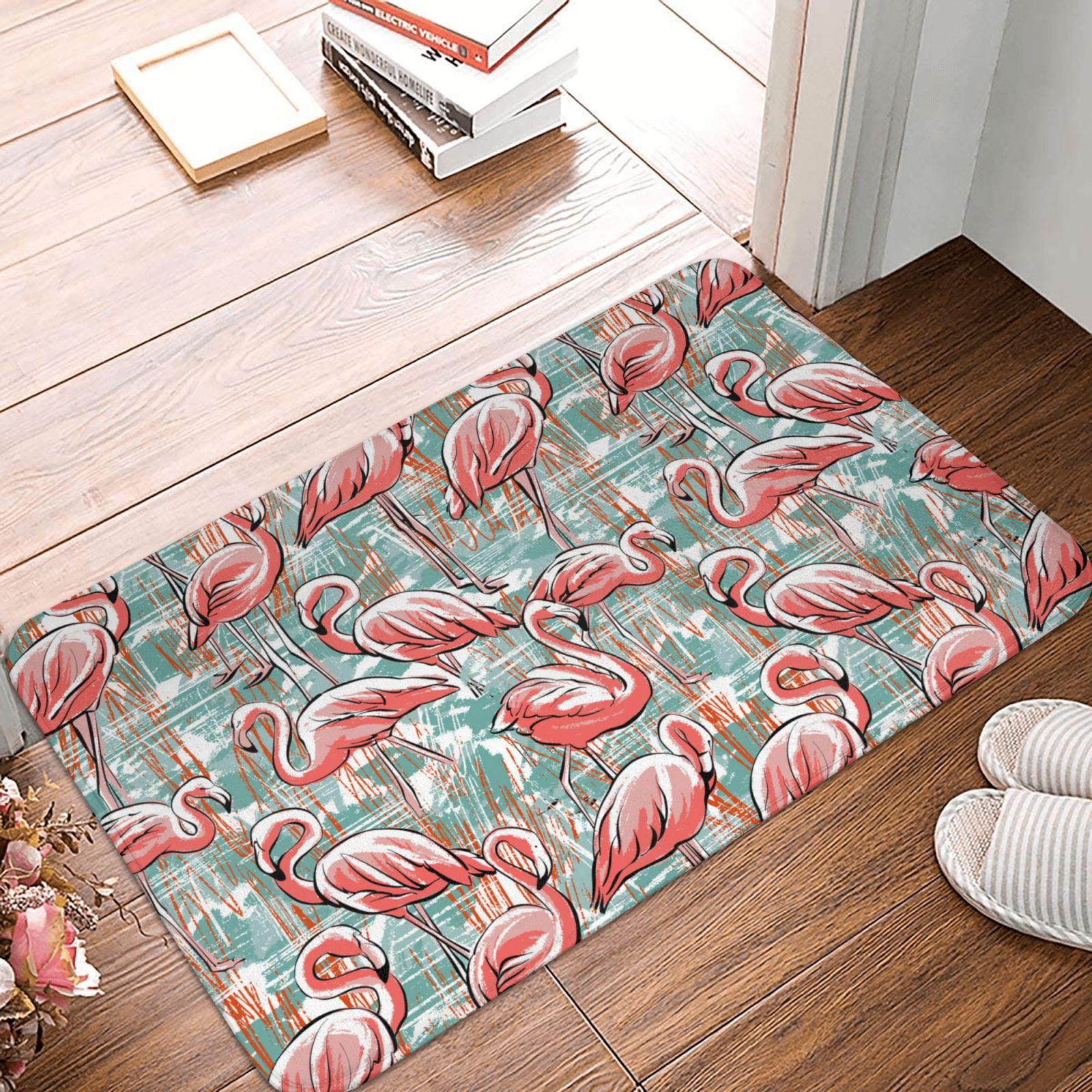 Bathroom Rugs Mat - Pink Flamingo Entryway Indoor Door Mat Kitchen ...