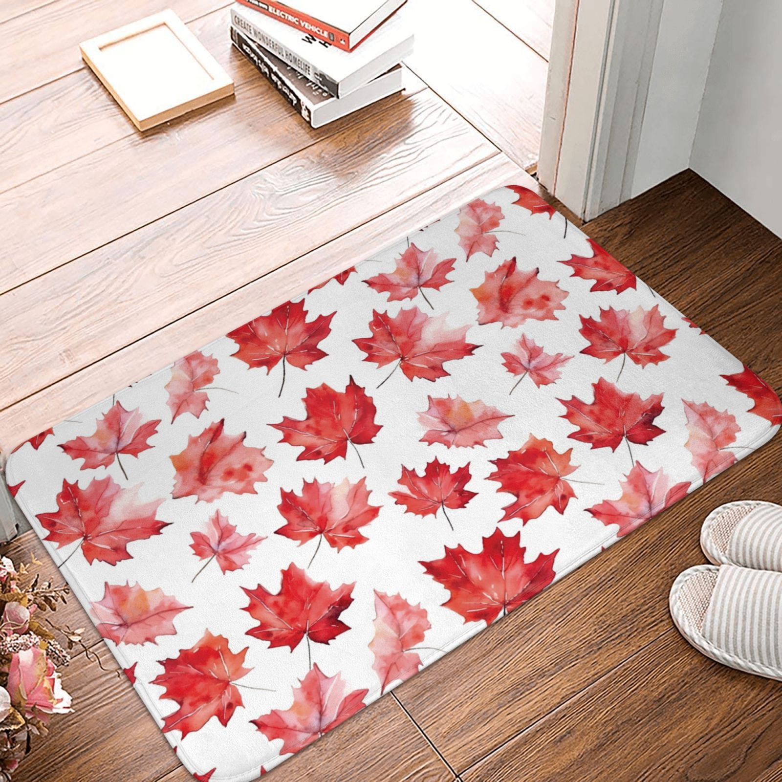 Bathroom Rugs Mat - Realistic Maple Leaf Entryway Indoor Door Mat ...