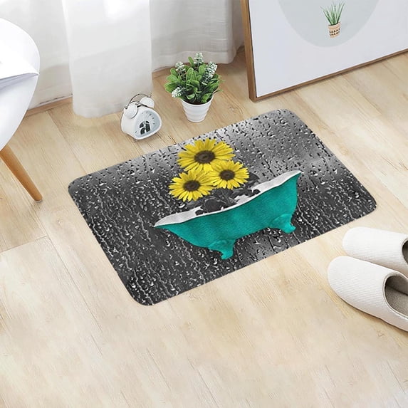 Bathroom Rugs Mat, Rvkxad Soft Non-Slip Sunflower Mat Rug, 23.6x15.7 ...