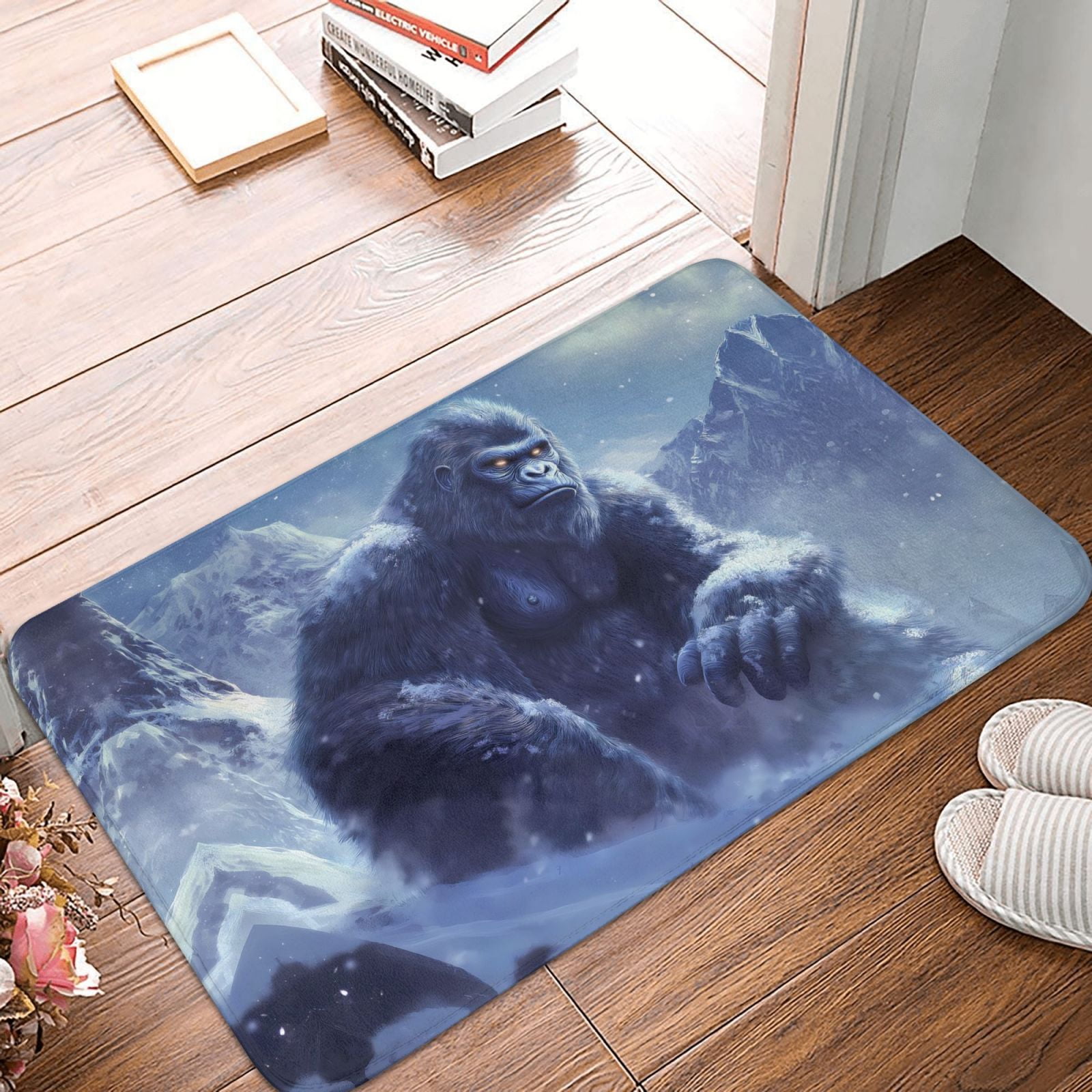 Bathroom Rugs Mat - Snow Mountain Gorilla Entryway Indoor Door Mat ...