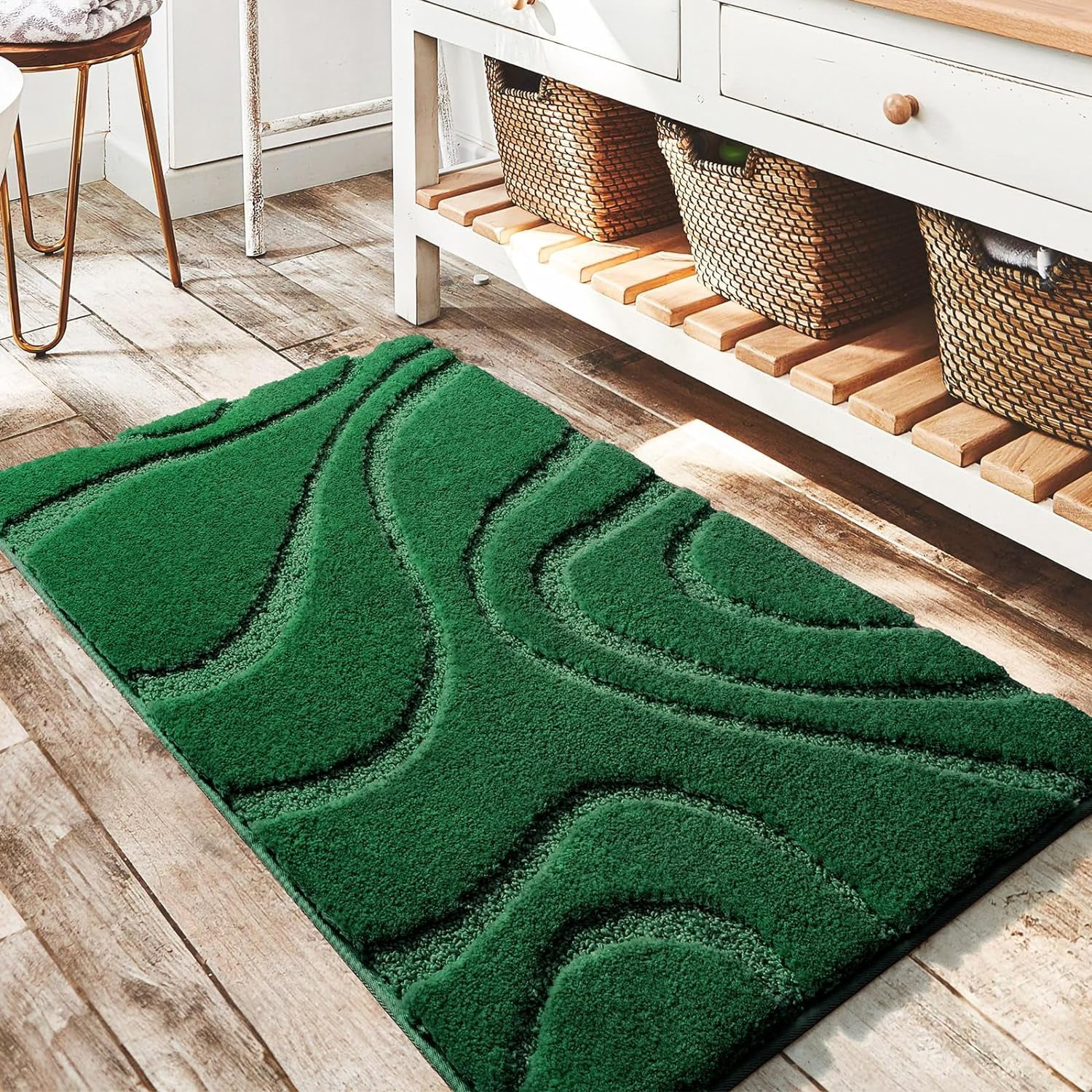 Bathroom Rugs Mat, Soft Plush Shaggy Microfiber Bath Rug, Non Slip Bath ...