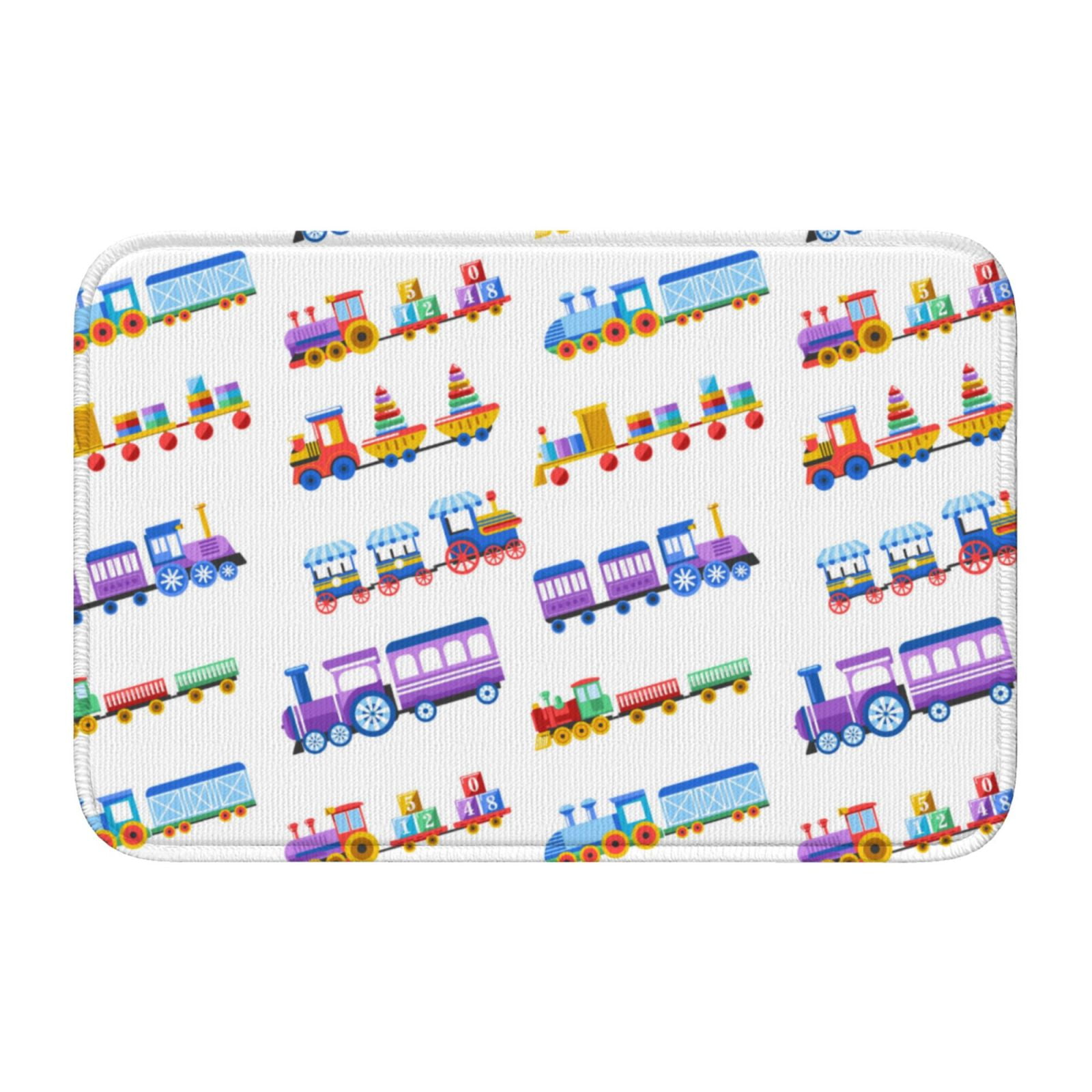 Bathroom Rugs Mat, Trains colorful Pattern Washable Non Slip Bath ...