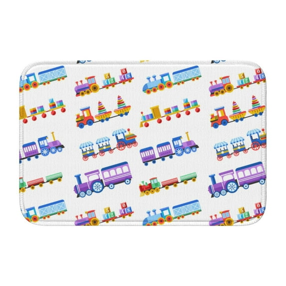 Bathroom Rugs Mat, Trains colorful Pattern Washable Non Slip Bath ...