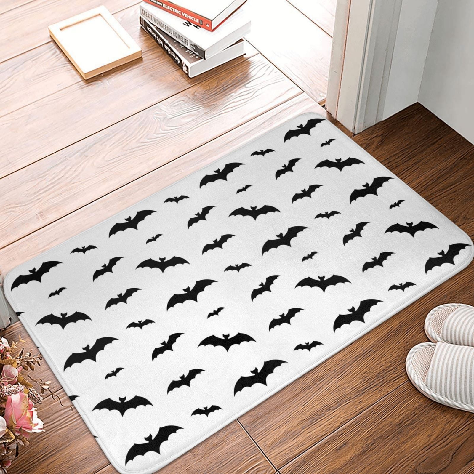 Bathroom Rugs Mat - cool black bats halloween Entryway Indoor Door Mat ...