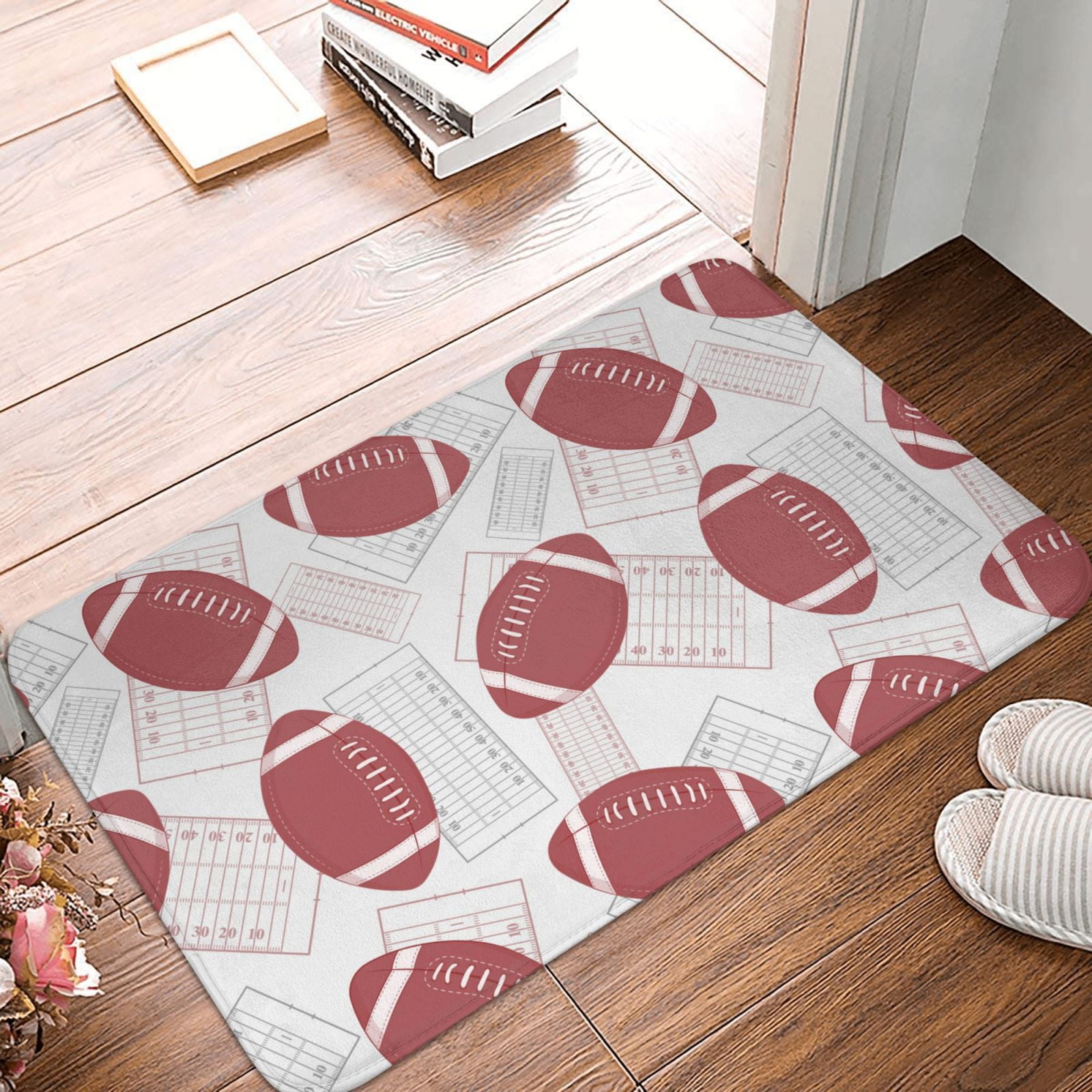 Bathroom Rugs Mat - cute American football field vintage Entryway ...