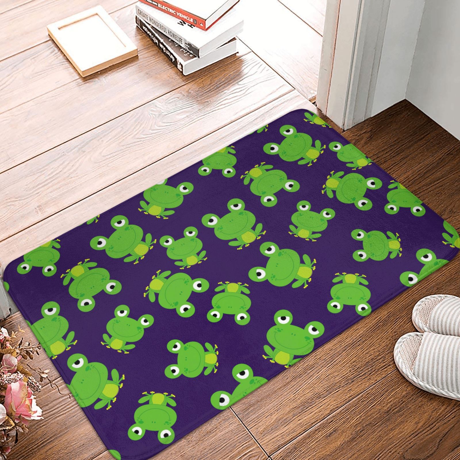Bathroom Rugs Mat - cute frog funny navyblue Entryway Indoor Door Mat ...