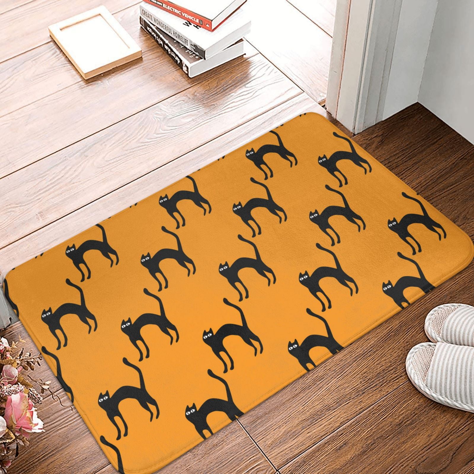 Bathroom Rugs Mat - funny halloween cat Entryway Indoor Door Mat ...