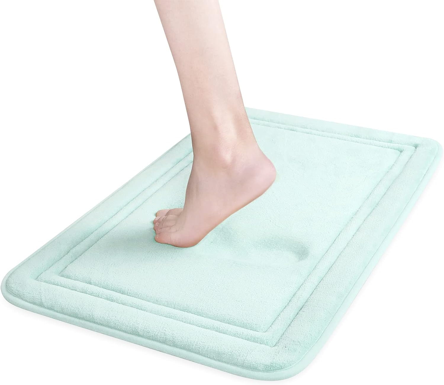 ITSOFT Extra Padded Cushioned Quick-Dry Non-Slip Velvety Spa Blue ...