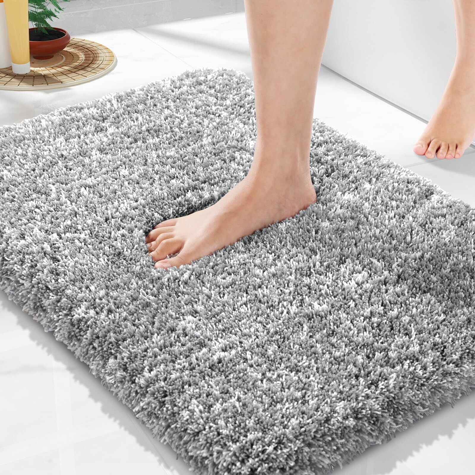 Bathroom Rugs Non Slip Washable 24x17, Ultra Soft and Water Absorbent ...