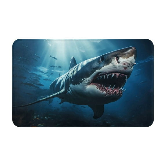 Bathroom Rugs Non Slip Washable - 3D Realistic Shark Kitchen Mats for ...