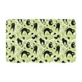 Bathroom Rugs Non Slip Washable - Abstract Cute Cat Green Kitchen Mats ...