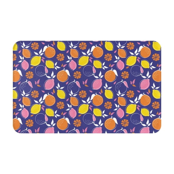 Bathroom Rugs Non Slip Washable - Abstract oranges lemon Kitchen Mats ...