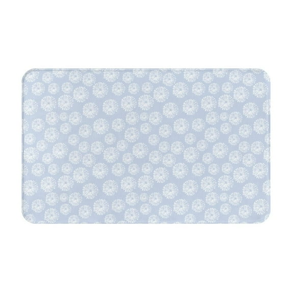 Bathroom Rugs Non Slip Washable - Abstract white flower Kitchen Mats ...