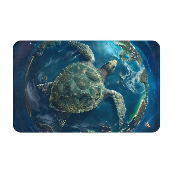 Bathroom Rugs Non Slip Washable - Artistic Turtle Earth Kitchen Mats ...