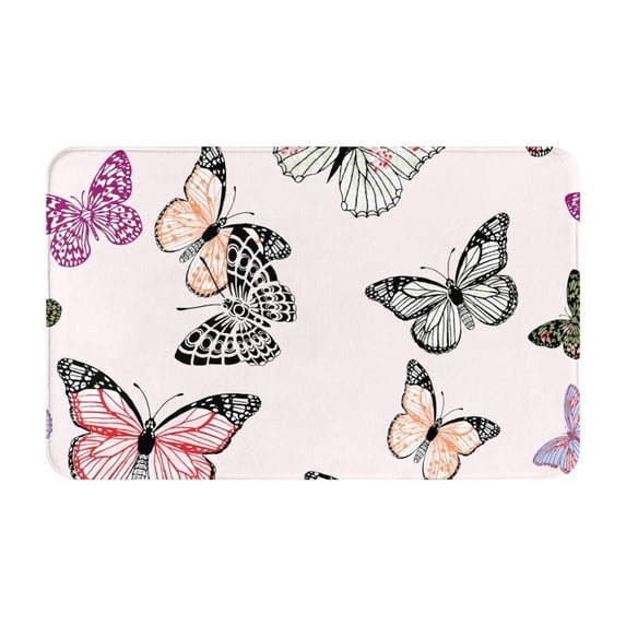 Bathroom Rugs Non Slip Washable - Beautiful Butterfly Kitchen Mats for ...
