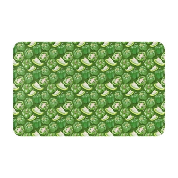 Bathroom Rugs Non Slip Washable - Bell Pepper green Print Kitchen Mats ...