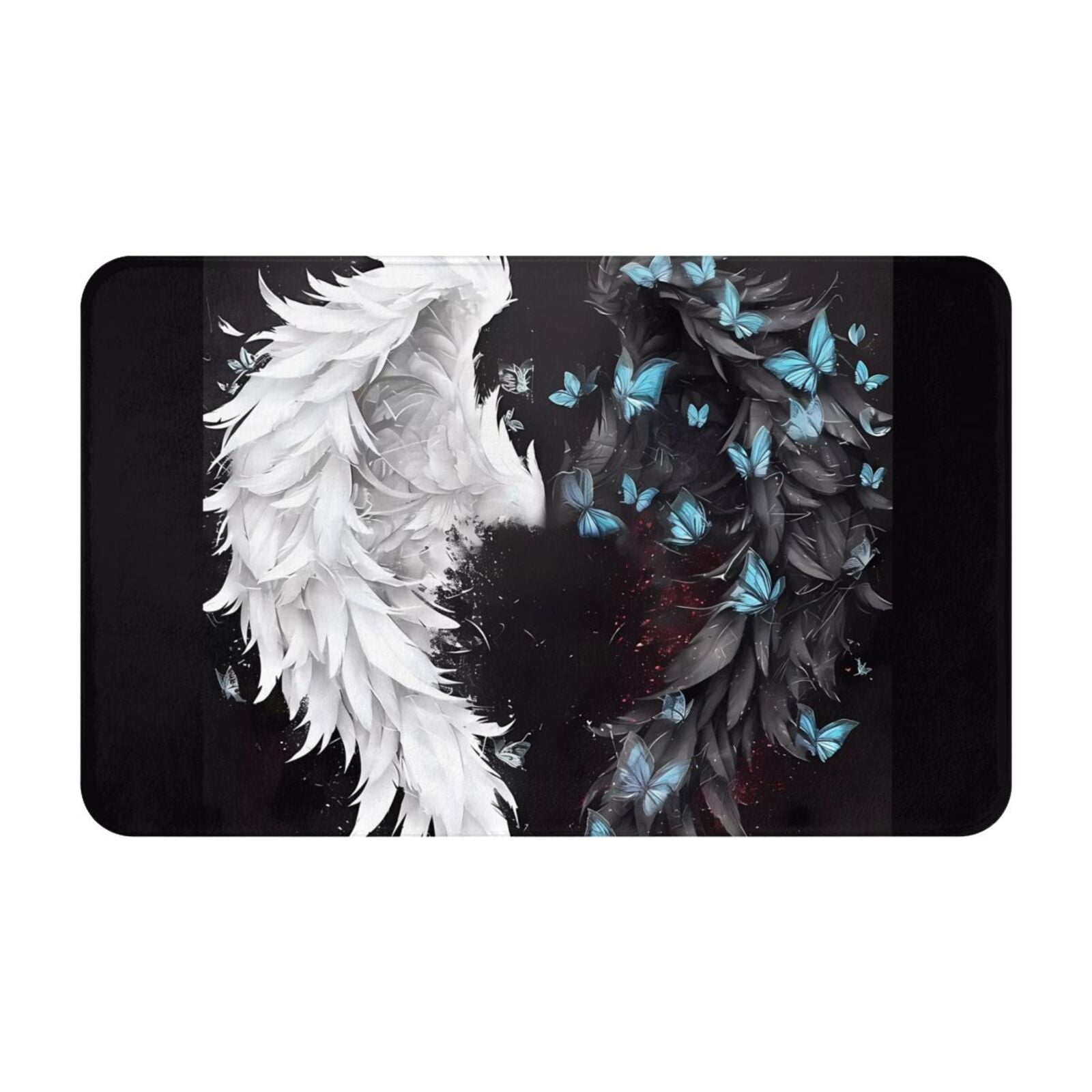 Bathroom Rugs Non Slip Washable, Butterfly Angel Wings Art Water ...
