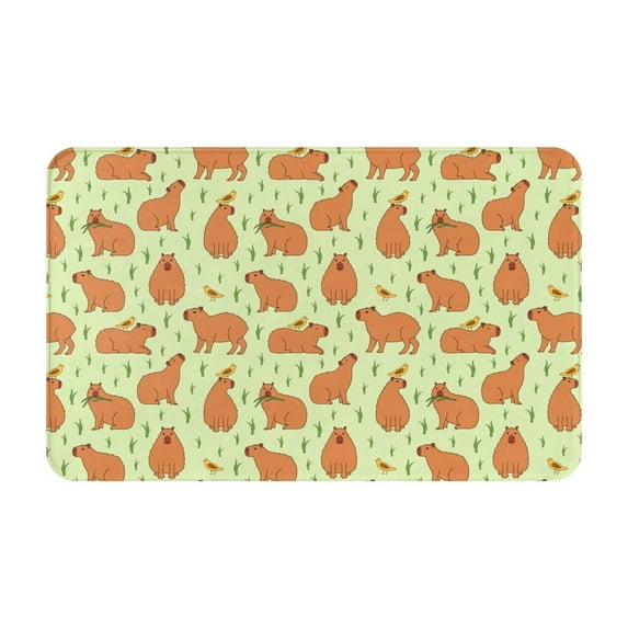Bathroom Rugs Non Slip Washable - Capybaras Grass Kitchen Mats for ...