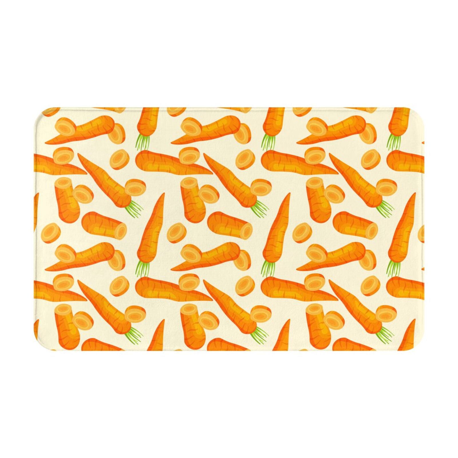 Bathroom Rugs Non Slip Washable - Carrot Pattern vegetable Kitchen Mats ...