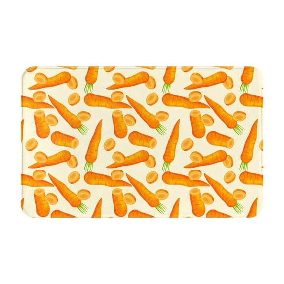 Bathroom Rugs Non Slip Washable - Carrot Pattern vegetable Kitchen Mats ...