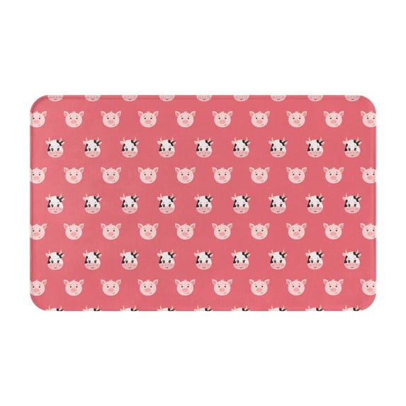 Bathroom Rugs Non Slip Washable - Cartoon Cute Pig Head Cow Head ...