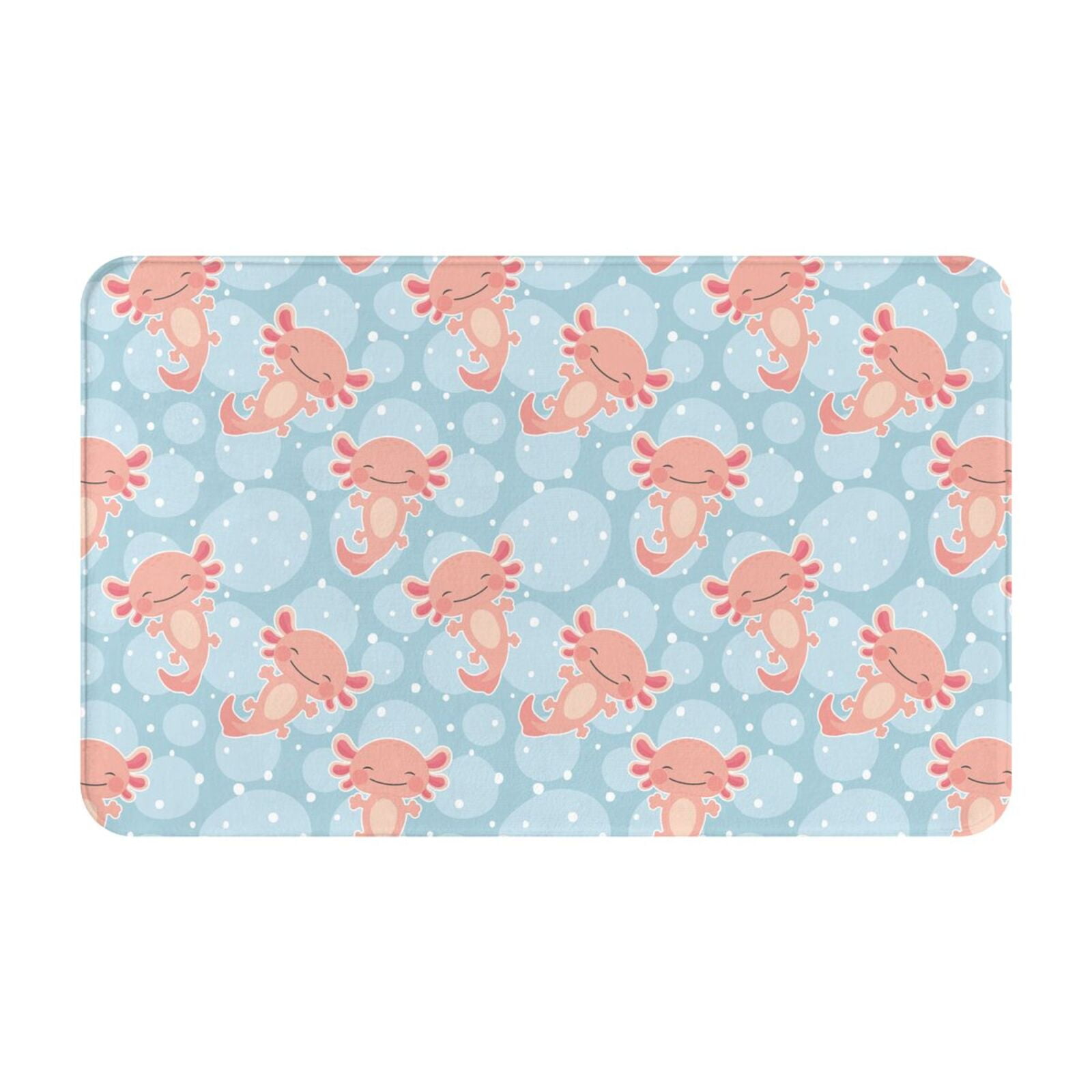 Bathroom Rugs Non Slip Washable - Cartoon Cute Salamander Blue Kitchen ...