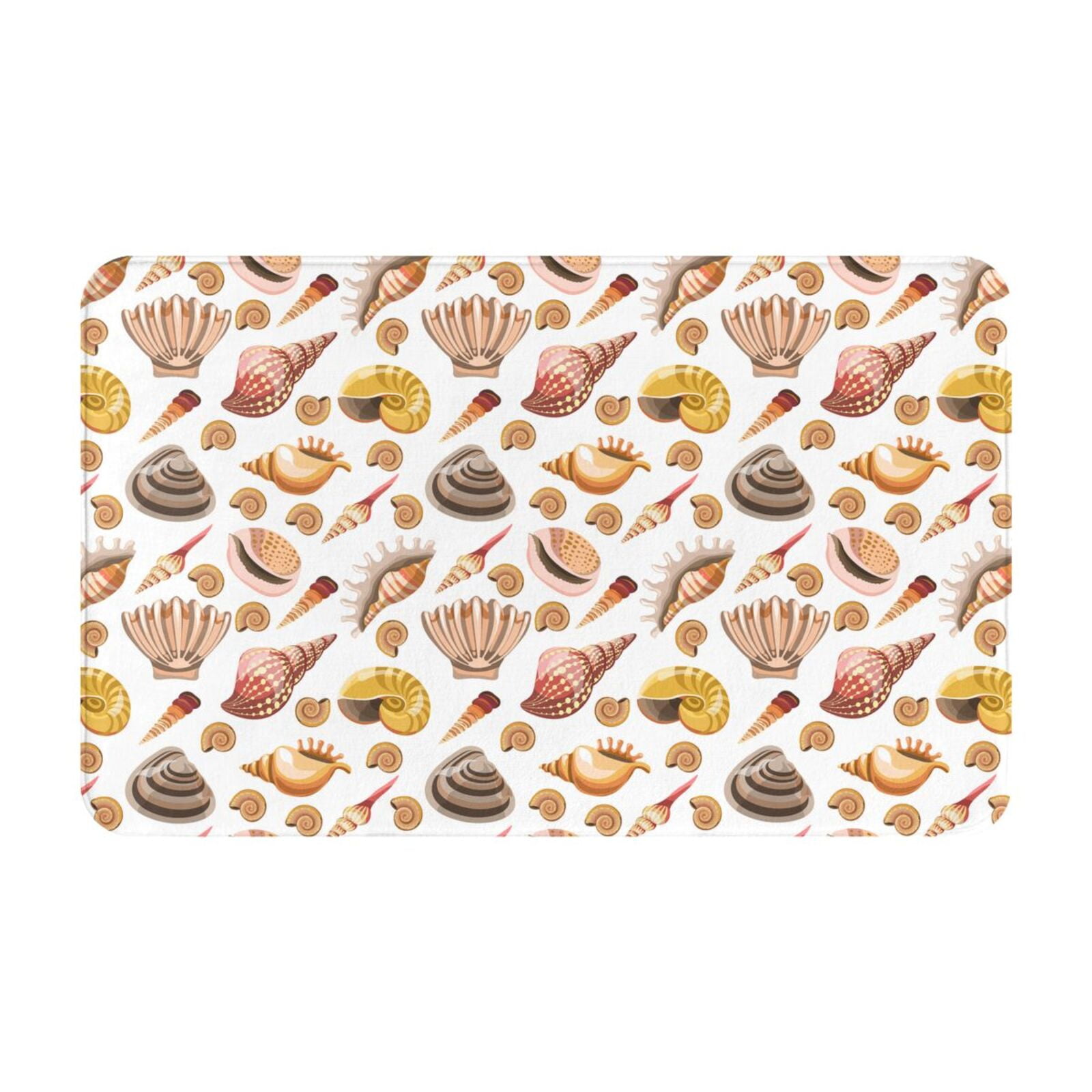 Bathroom Rugs Non Slip Washable - Conch Shells Print No.9045 Kitchen ...