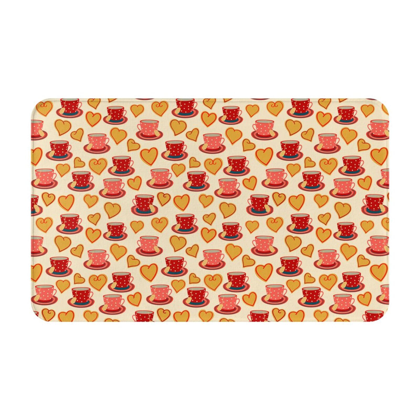 Bathroom Rugs Non Slip Washable - Cups of Tea Kitchen Mats for Floor ...
