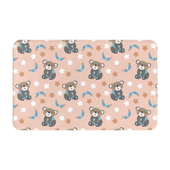 Bathroom Rugs Non Slip Washable - Cute Cartoon Bear Stars Kitchen Mats ...