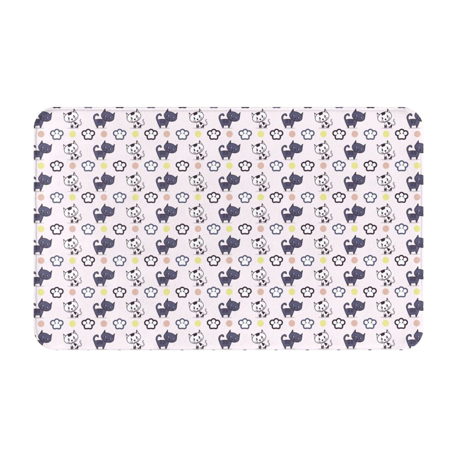 Bathroom Rugs Non Slip Washable - Cute Cartoon Mini Cat Kitchen Mats ...