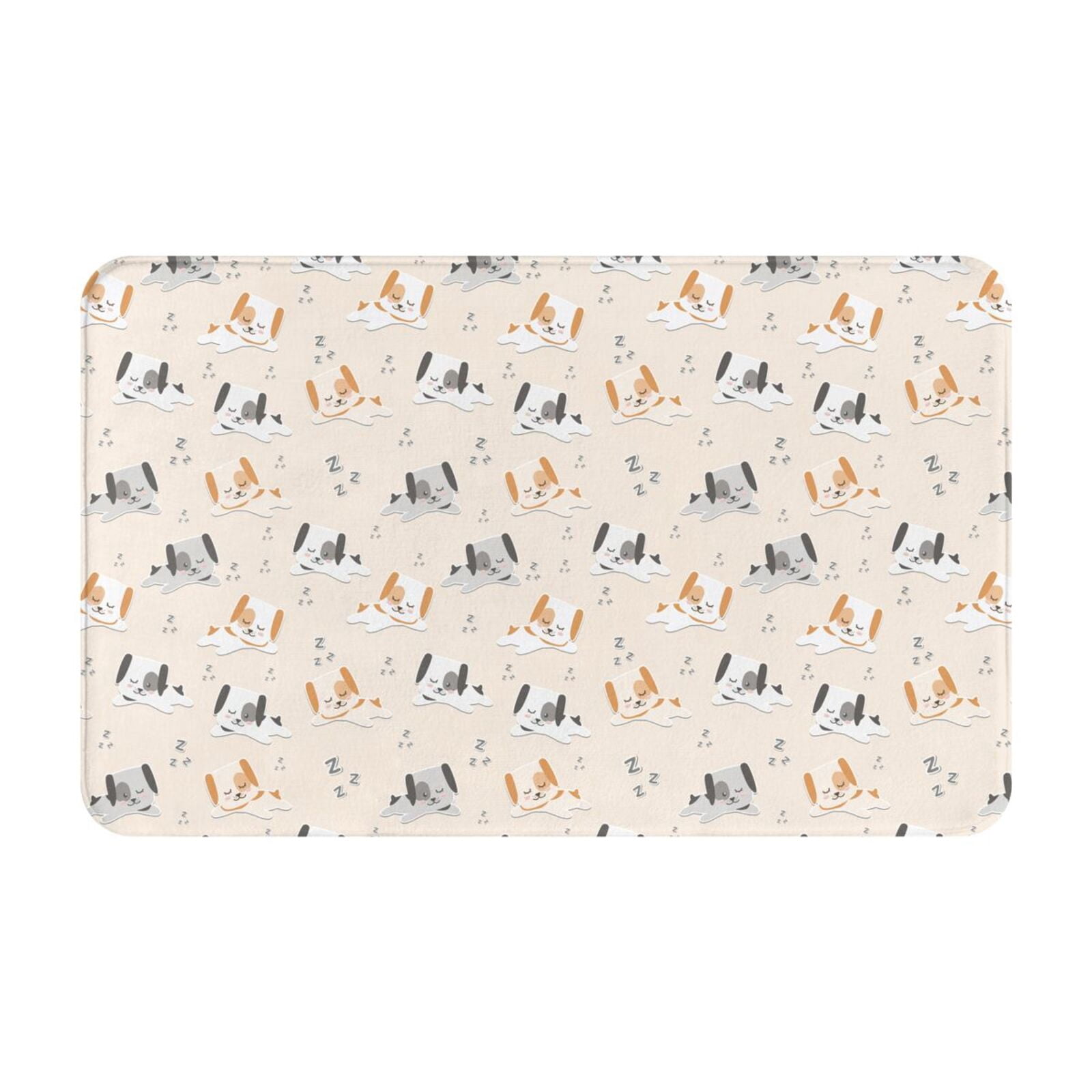 Bathroom Rugs Non Slip Washable - Cute Dog Puppy sleep Kitchen Mats for ...