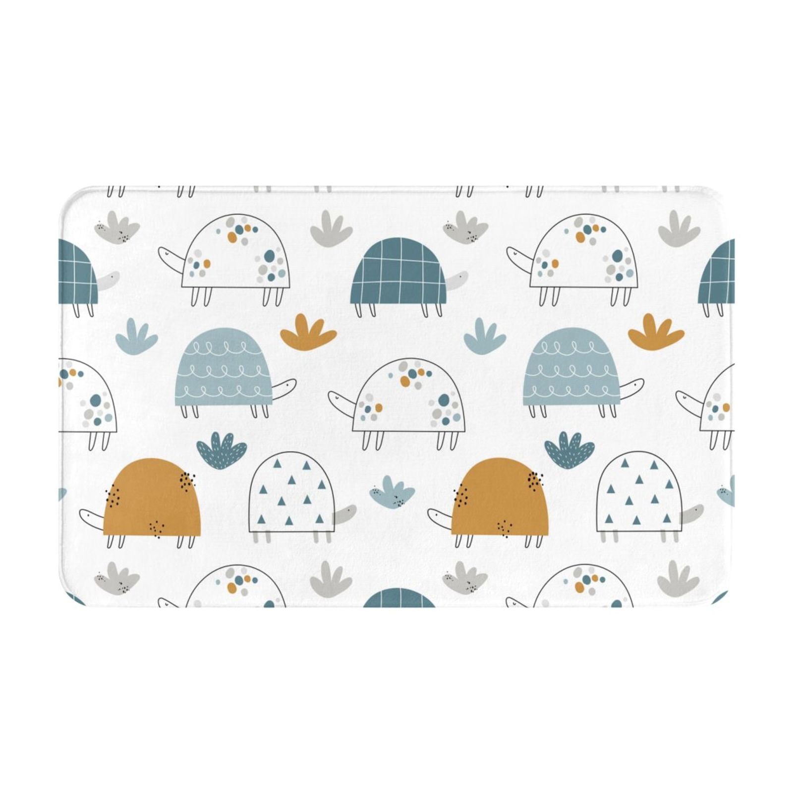 Bathroom Rugs Non Slip Washable - Cute Doodle Turtles Kitchen Mats for ...