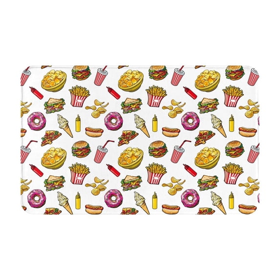 Bathroom Rugs Non Slip Washable - Cute Food Ketchup Potato Chips ...